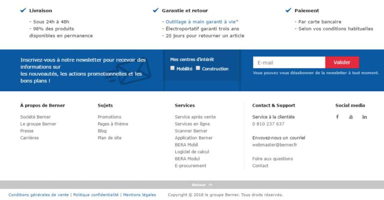 Un nouveau design pour le site marchand de Berner France